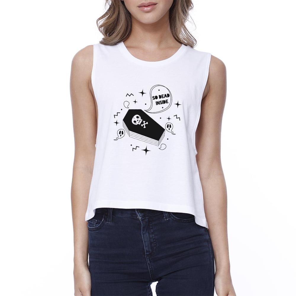 So Dead Inside Coffin Womens White Crop Top - Walmart.com
