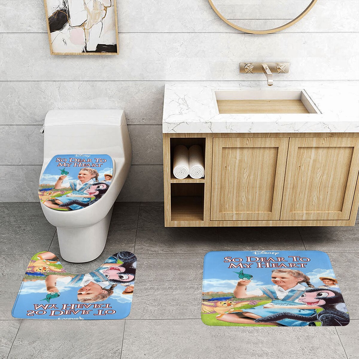 So Dear to My Heart floor mat and toilet set is durable,and adds a ...