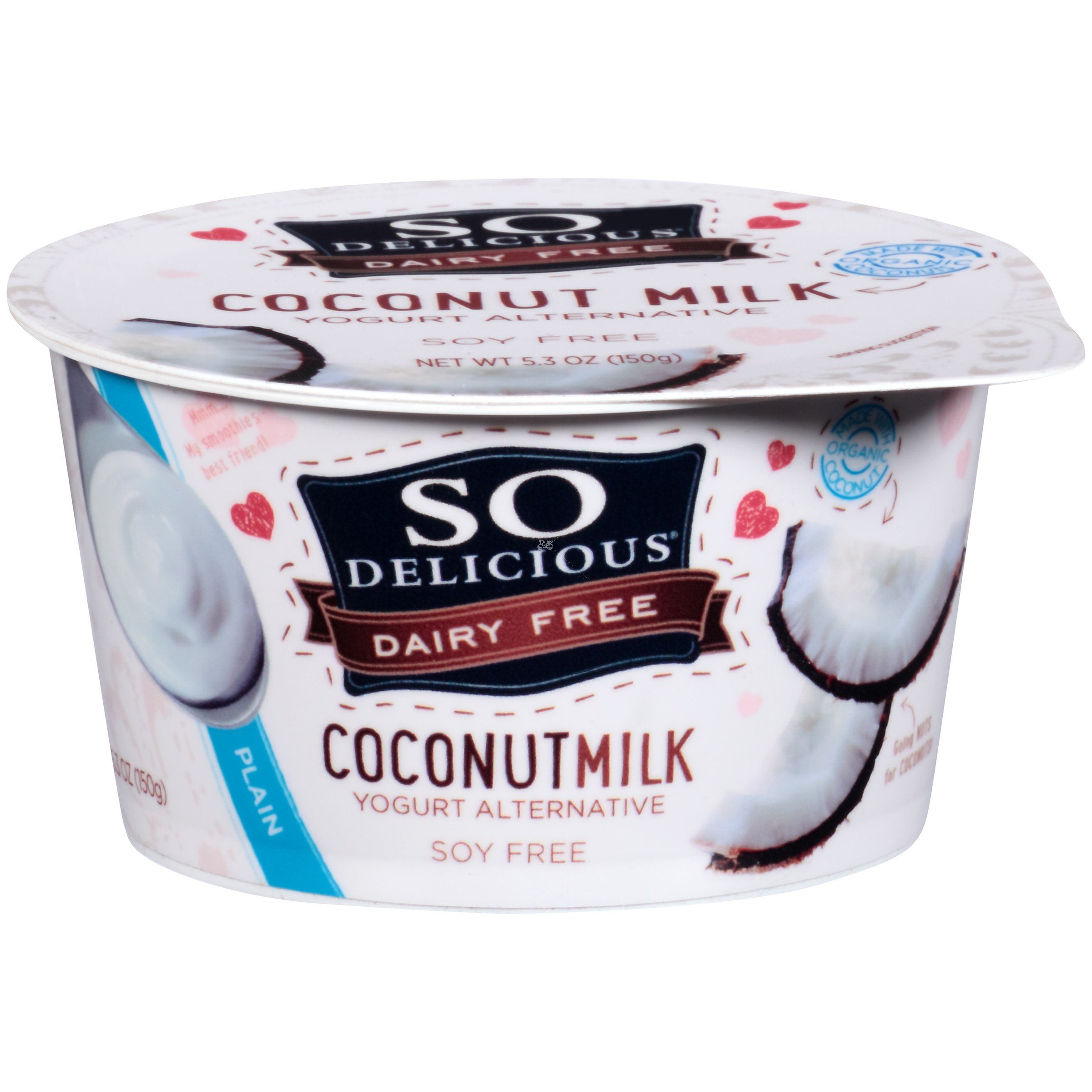 So Delicious Dairy Free Coconut Milk Yogurt, Plain, 5.3 Ounce (Pack of ...