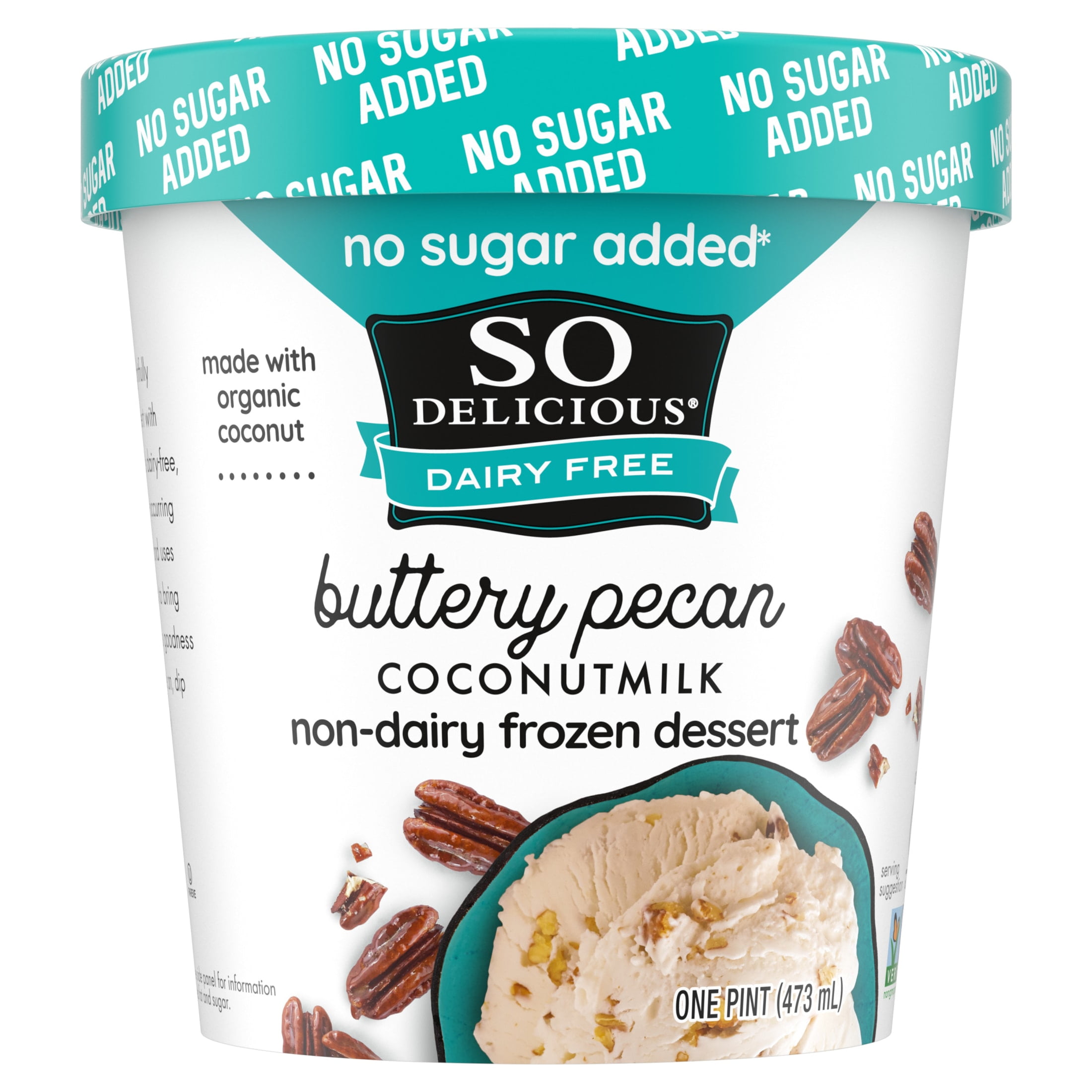 So Delicious Dairy Free No Sugar Added Butter Pecan Coconut Milk Frozen ...