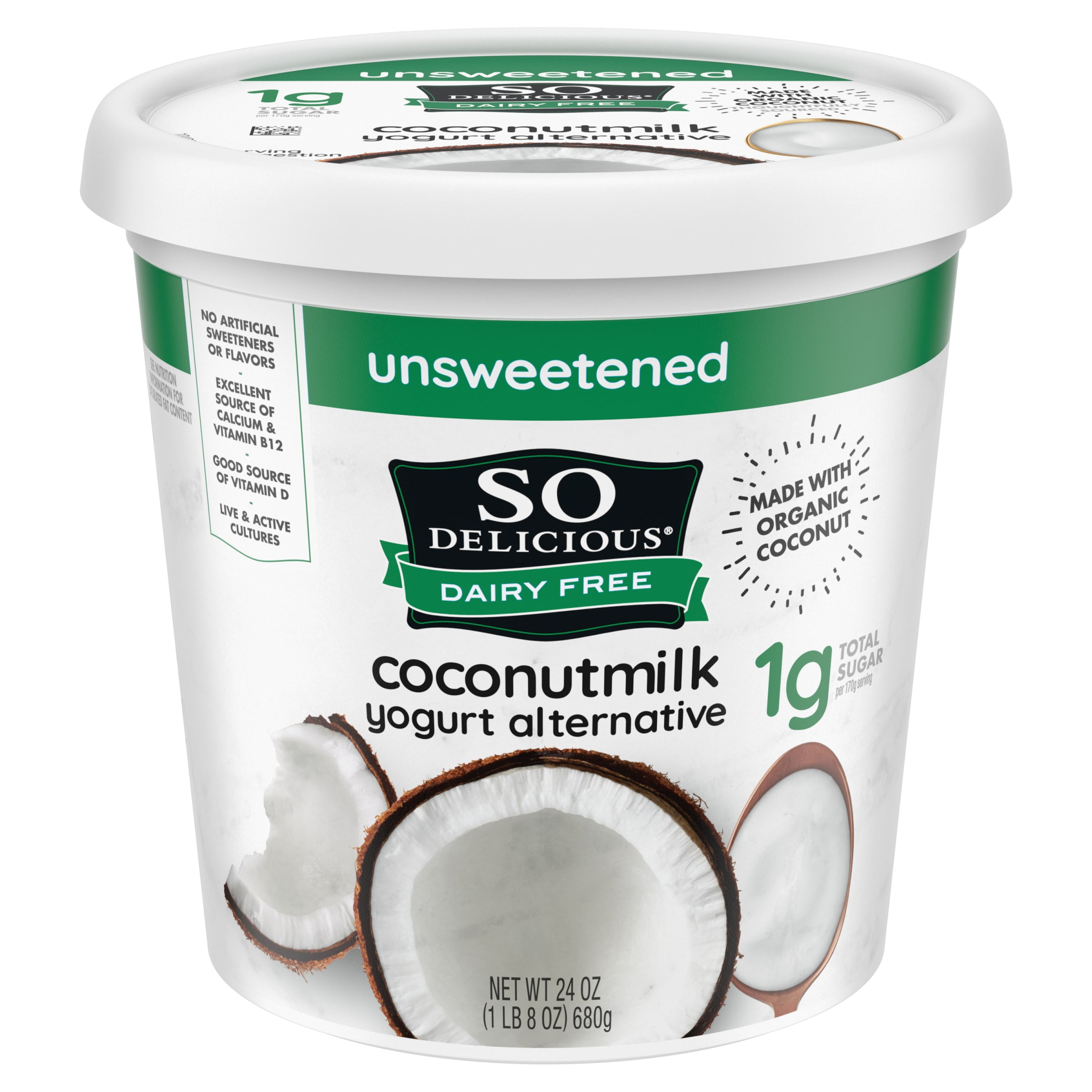 So Delicious Vegan, Unsweetened Plain Coconut Milk Yogurt Alternative ...