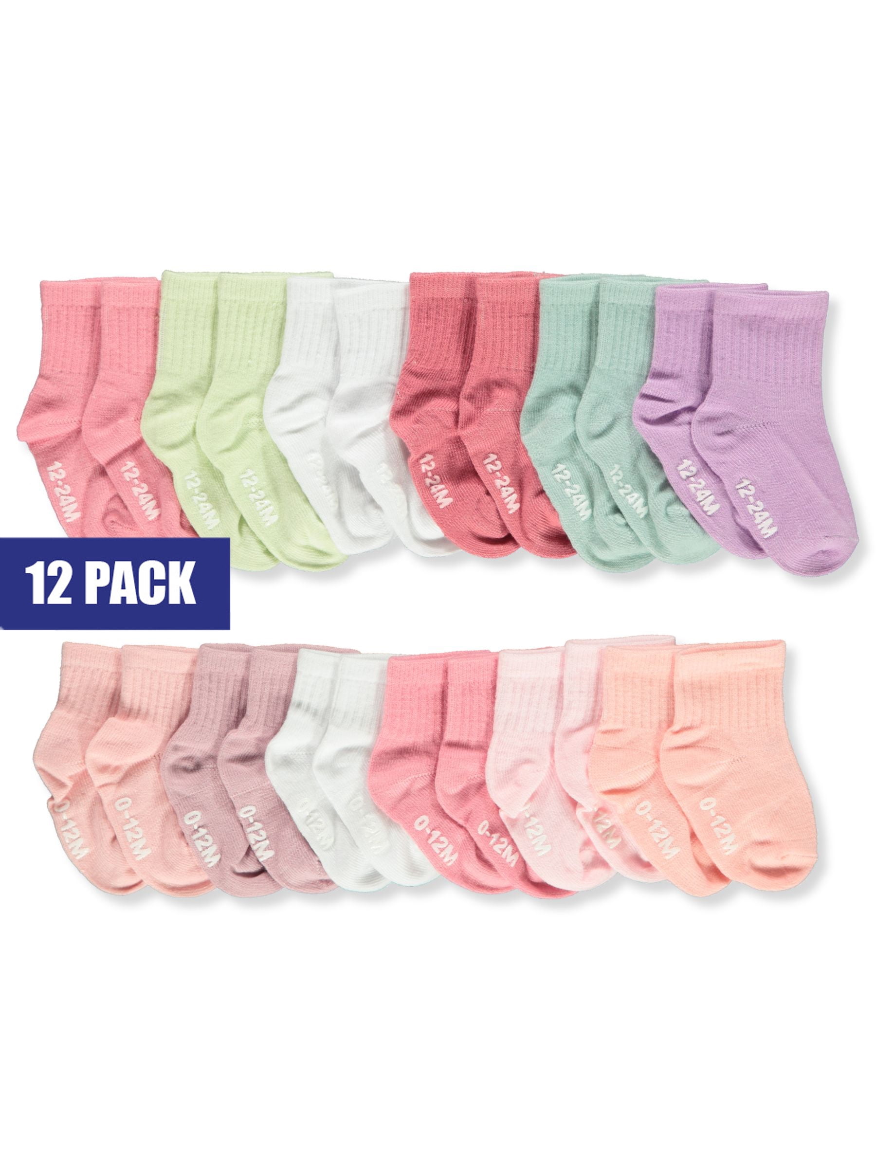 So Dorable Baby Girls' 12-Pack Grow With Me Grippy Socks - multi, 0 ...