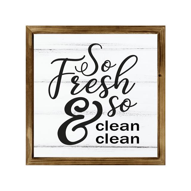 So Fresh And So Clean Sign 8x8 Inch, Farmhouse Bathroom Decor Wall, So ...