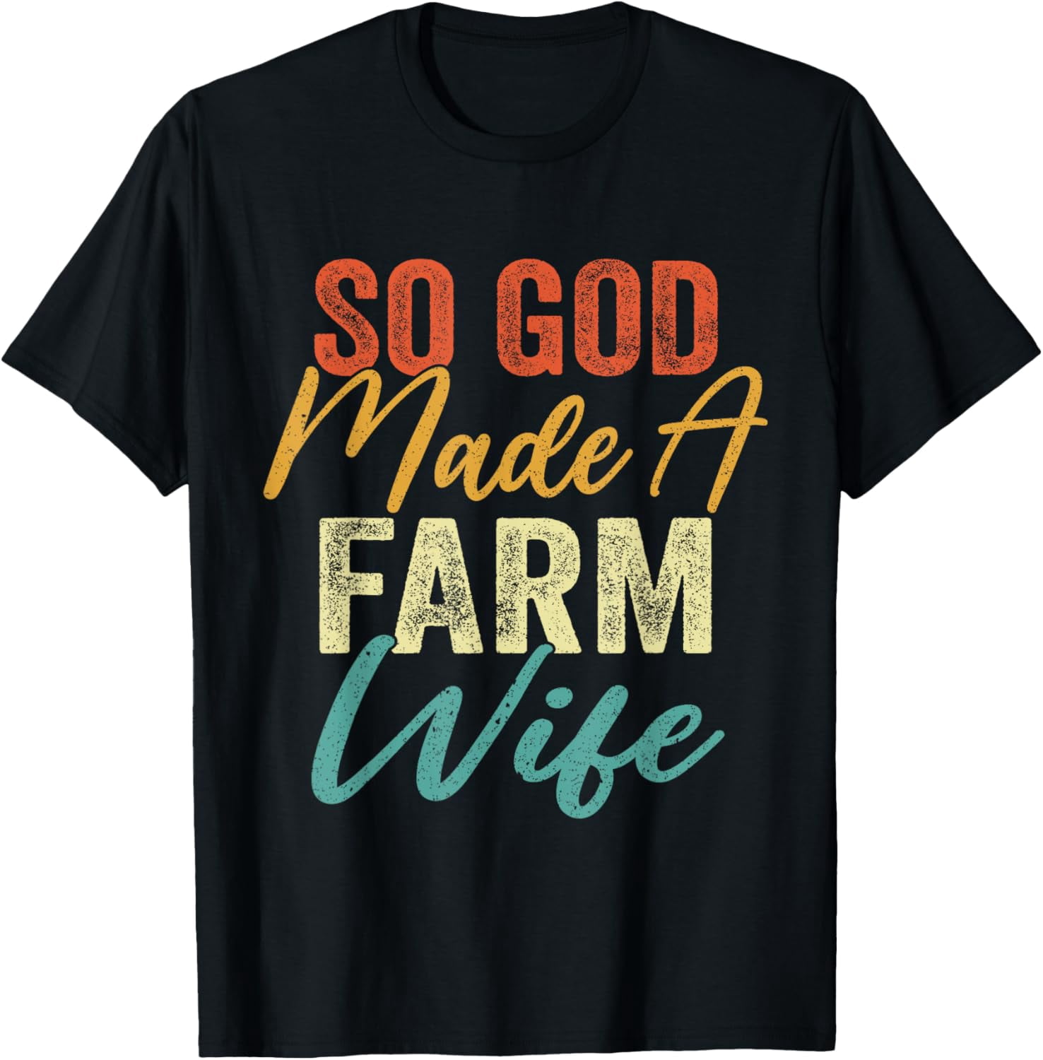So God Made A Farm Wife - Funny Farm Farming Farmer Vintage Funny ...