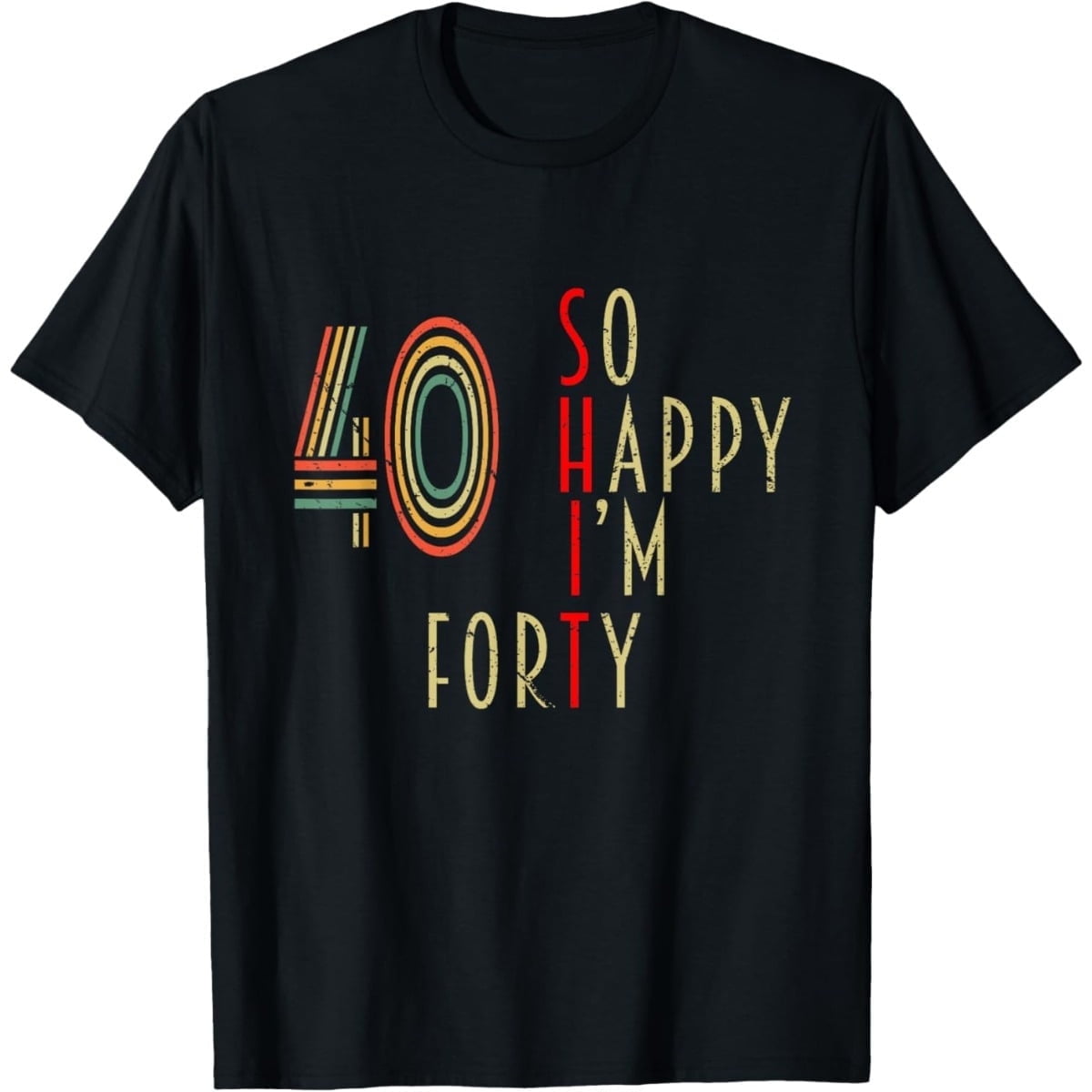So Happy I'm Forty 40 Years Old Gag Funny 40th Birthday T-Shirt - Walmart.com