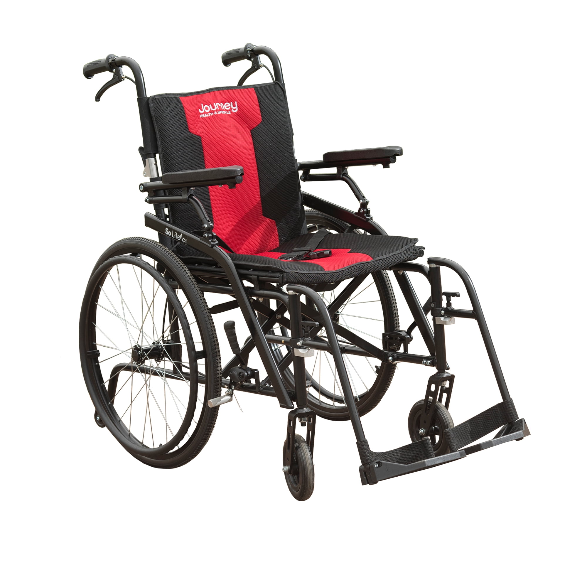 So Lite Folding Wheelchair, Lightweight 16.5lb with Padded Seat, Dual ...