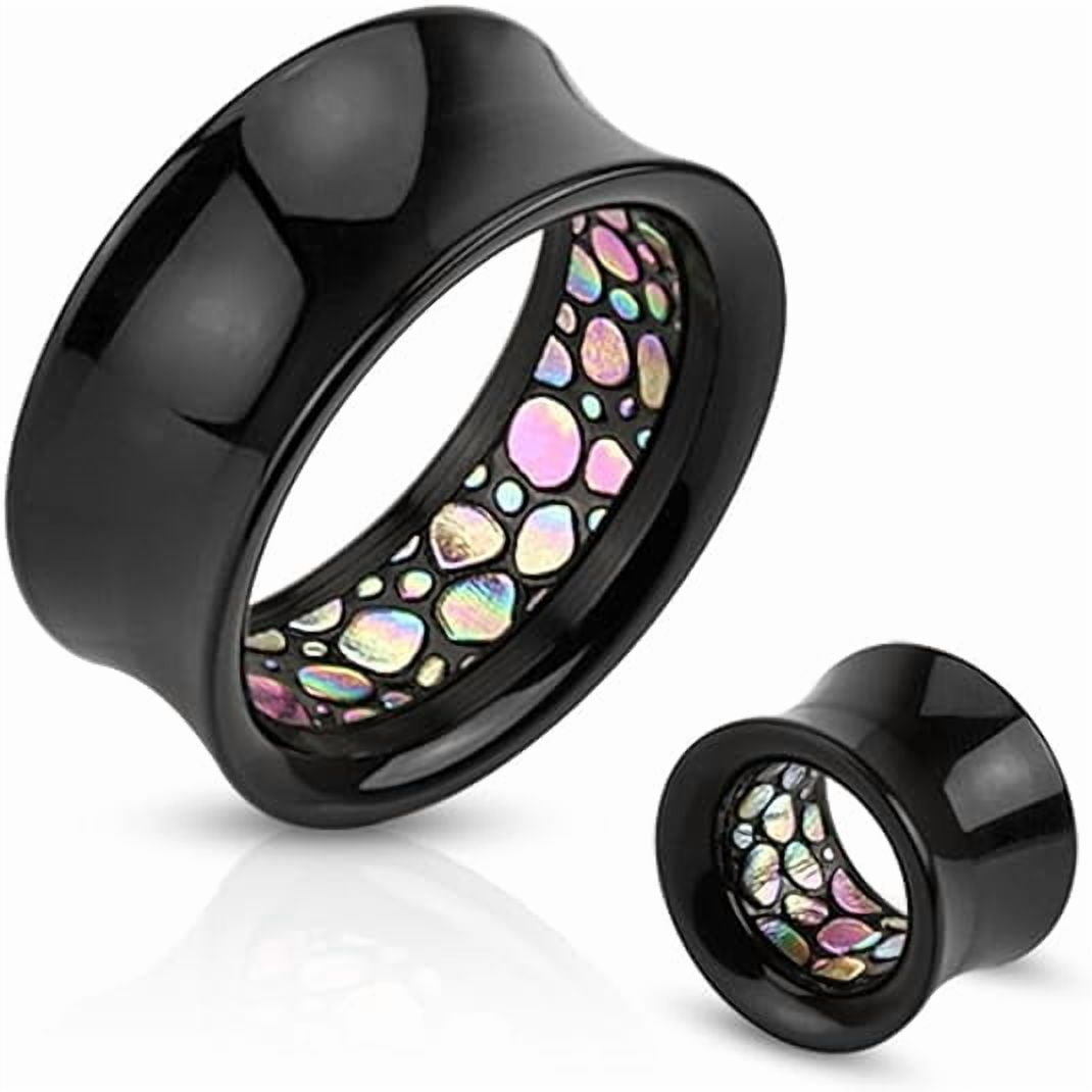 So Scene Acrylic inlay patern Eyelet Tunnels Ear Plugs Gauges (14mm-9/ ...
