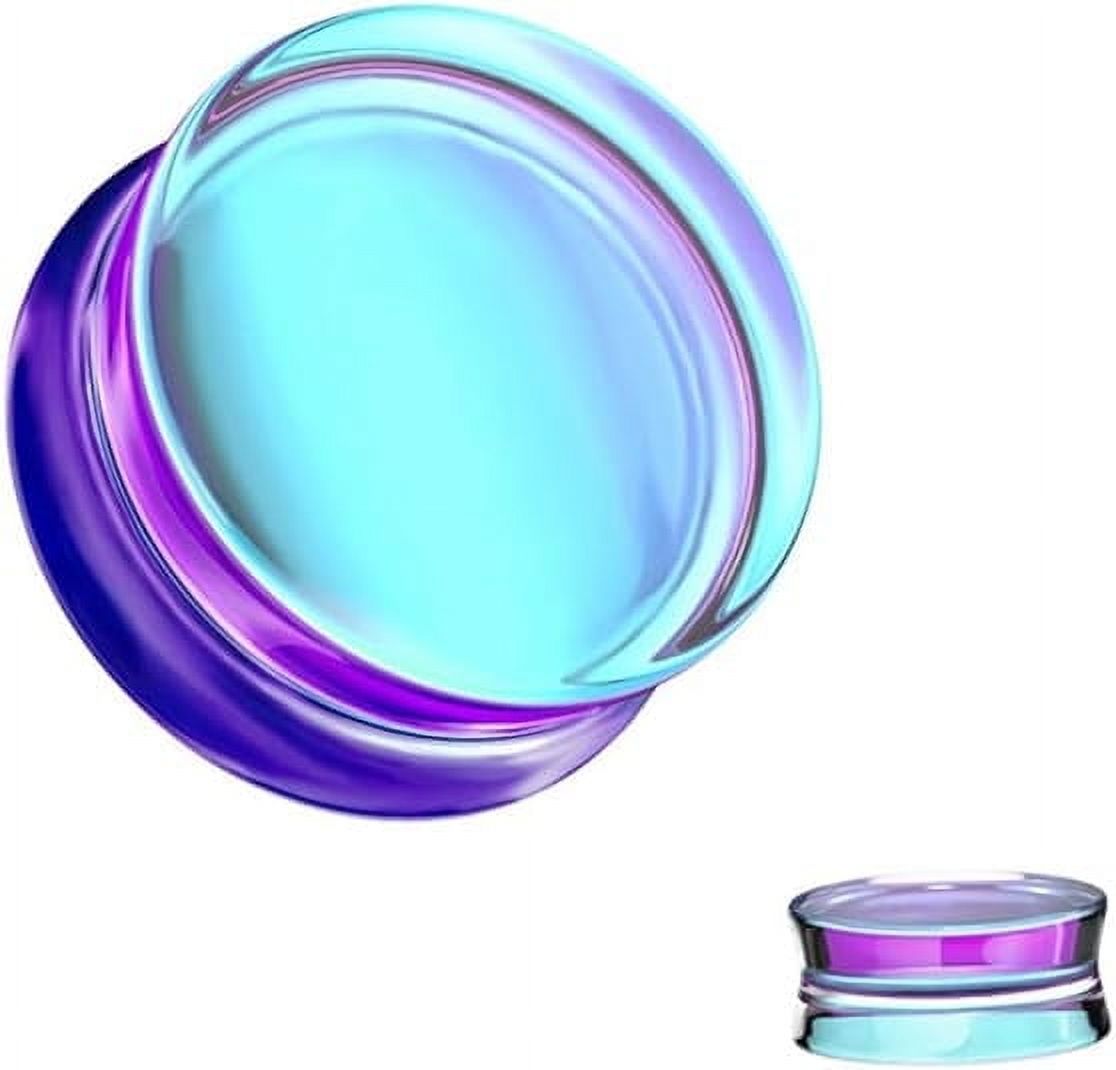 So Scene Aurora Borealis Double Saddle Glass Ear Gauges (22MM - 7/8 ...