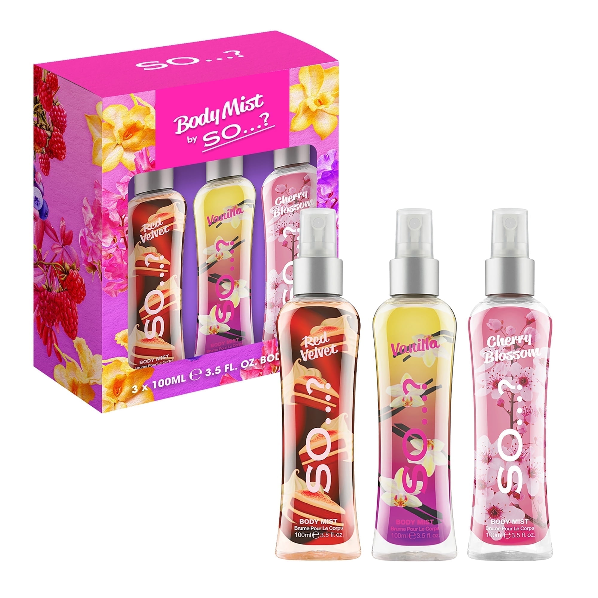 So… So Body Mist Set, Body Spray for Women, 3 Pc Fragrance Gift Set ...