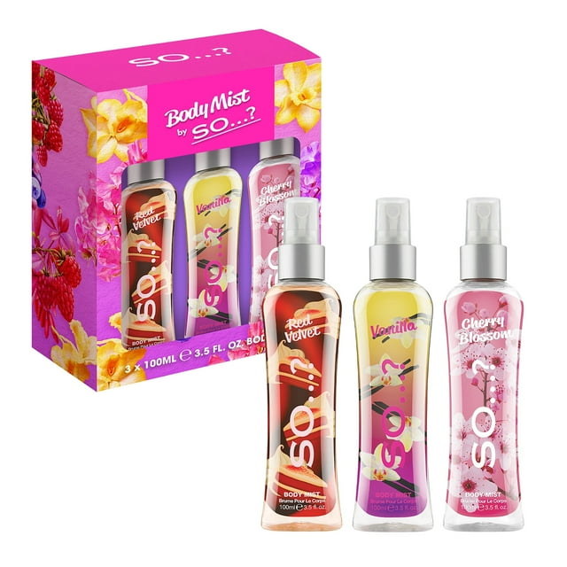 So… So Body Mist Set, Body Spray for Women, 3 Pc Fragrance Gift Set ...