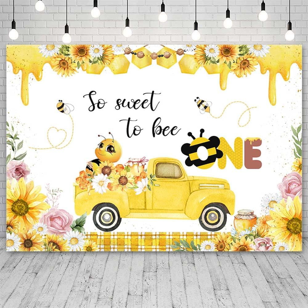 So Sweet to Bee One Backdrop for Photoshoot Party Decoration Bee-Day ...