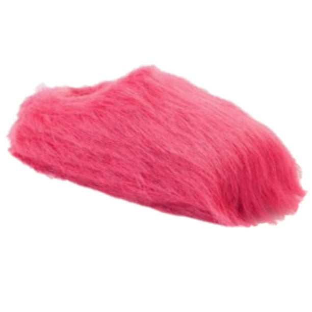So Womens Plush Pink Faux Fur Clog Slippers Scuffs Fuzzy House Shoes ...