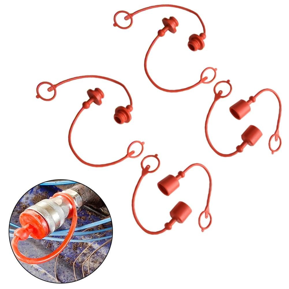 So7241A Hydraulic Coupling Dust Cover Set 4 Pack Red Rubber Male Female ...