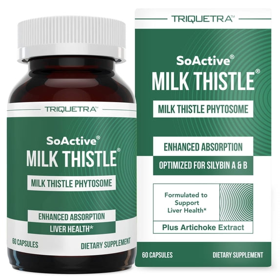 SoActive Milk Thistle Plus Artichoke Extract Supplement Capsules, 60 ...