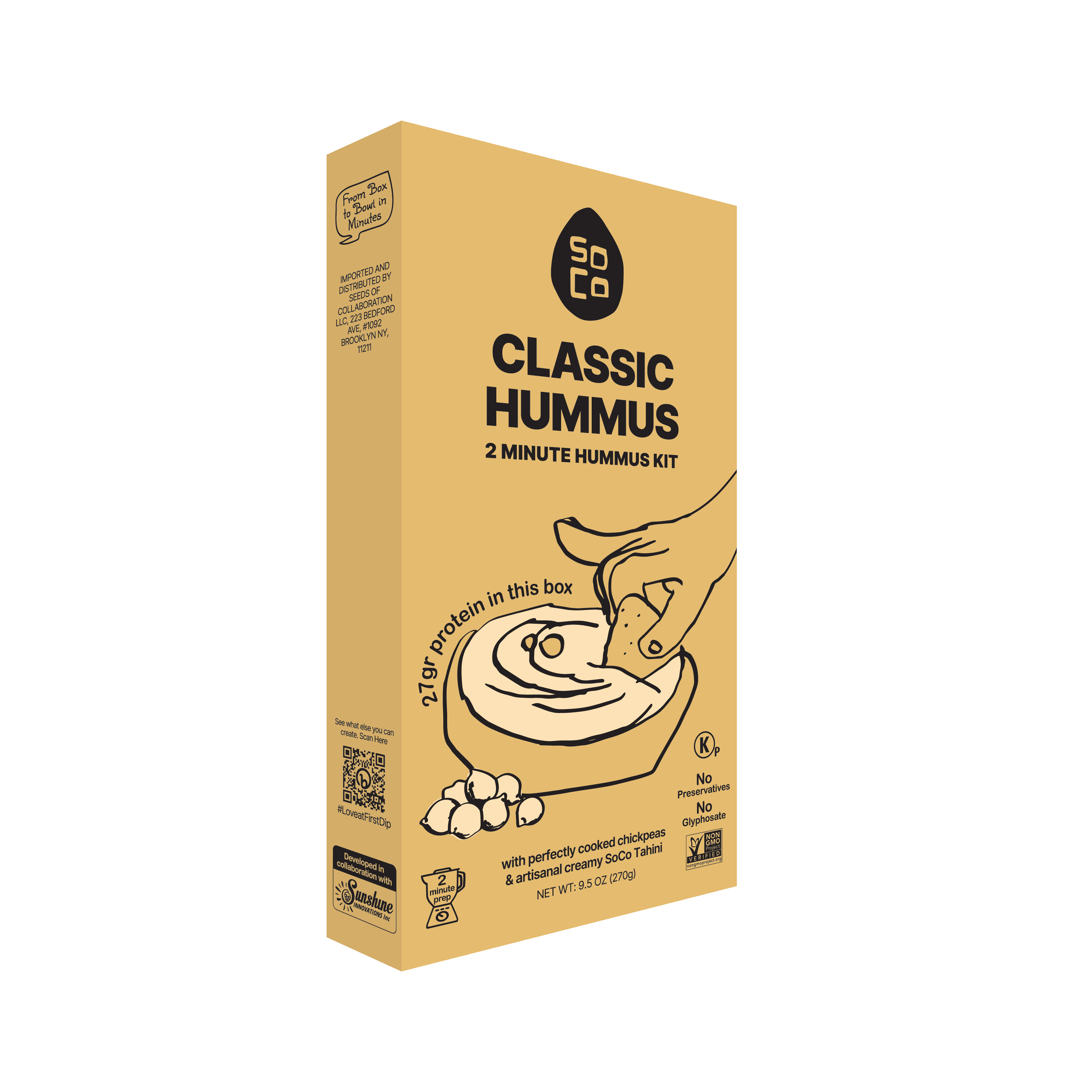 SoCo Classic Hummus 2 Minuts Kit No Preservatives Always Fresh Gluten ...