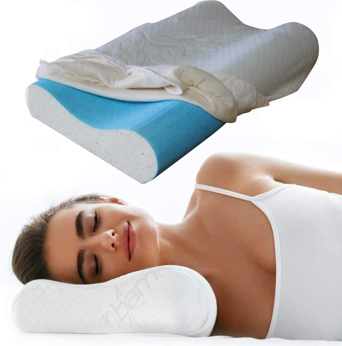 SoCool Neck Pillow for Side Sleepers - Cooling Memory Foam Pillows for Neck and Shoulder Pain ...