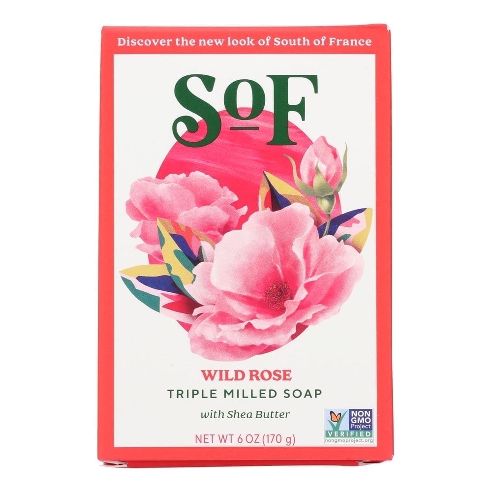 SoF, Triple Milled Bar Soap with Shea Butter, Wild Rose, 6 oz - Walmart.com