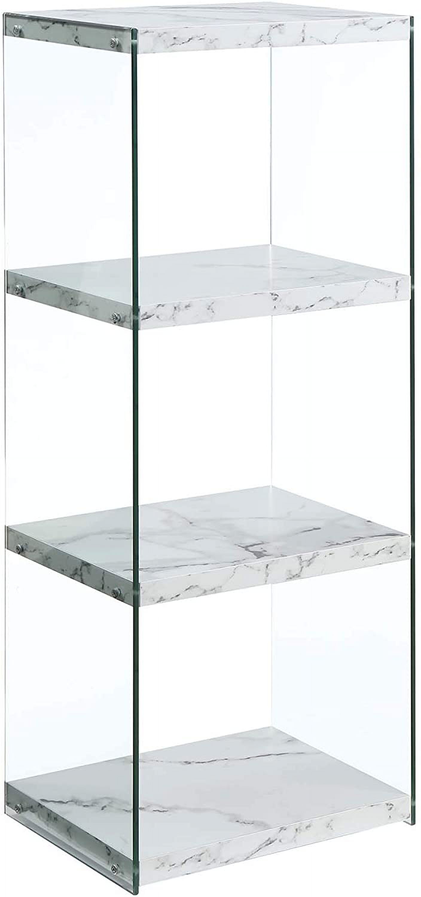 SoHo 4 Tier Tower Bookcase, White Faux Marble - Walmart.com