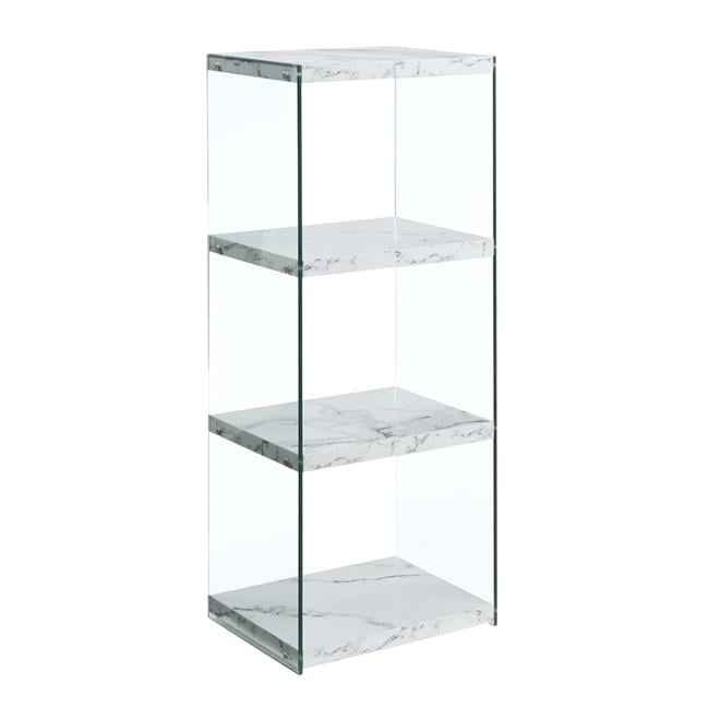 SoHo 4 Tier Tower Bookcase, White Faux Marble - Walmart.com
