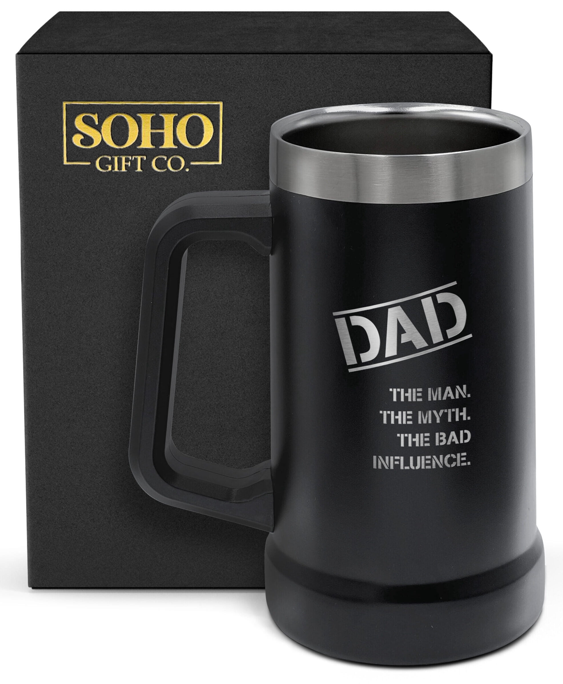 SoHo Funny Beer Mug Gifts for Dad for Birthday / Christmas, 24oz ...