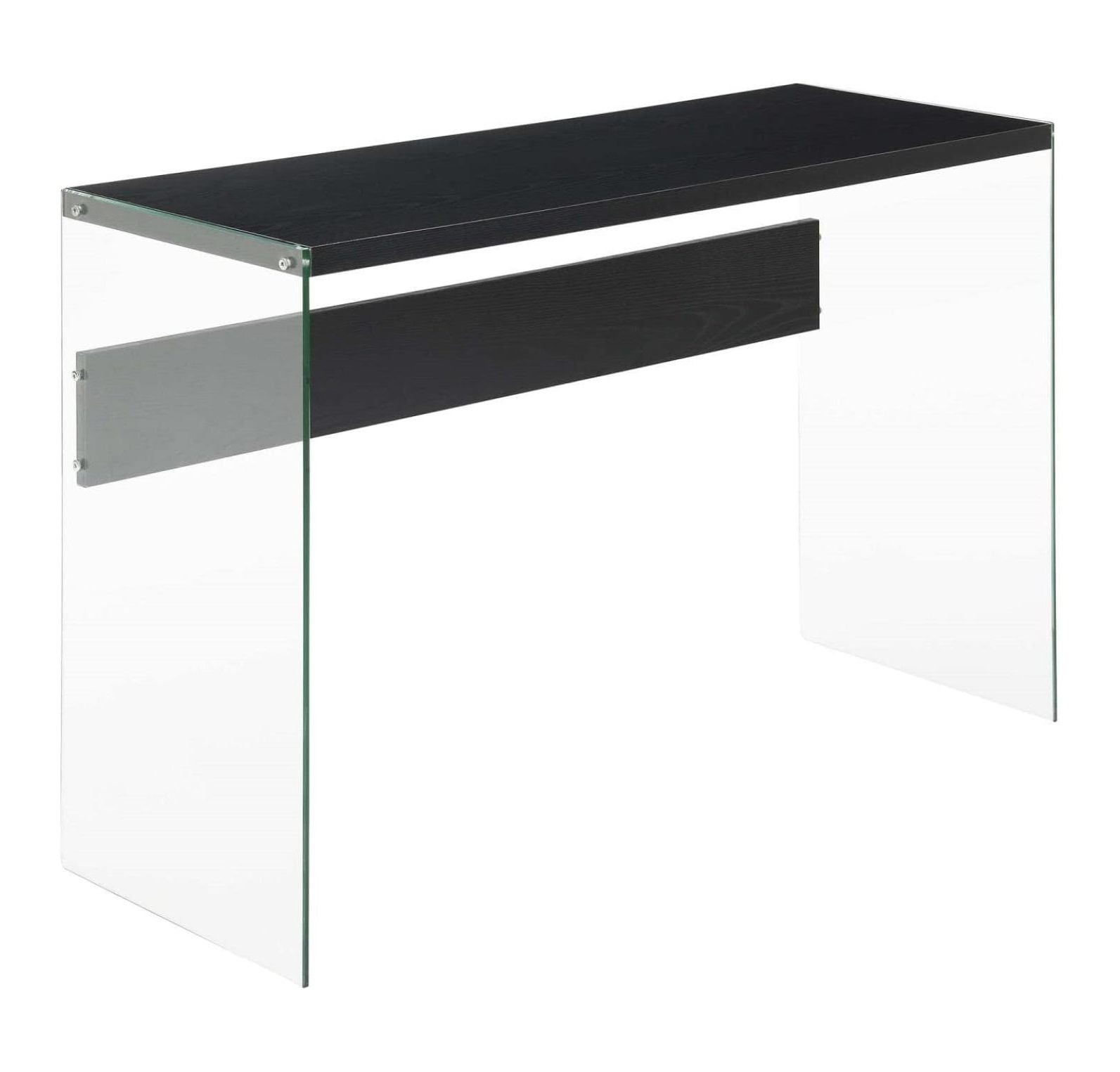 SoHo Glass Console Table/Desk, Black/Glass - Walmart.com