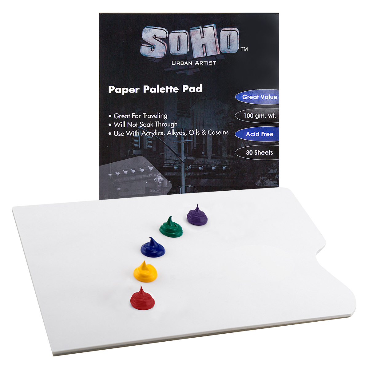 SoHo Urban Artist Disposable White Paper Palette Pads - Thick Paper ...