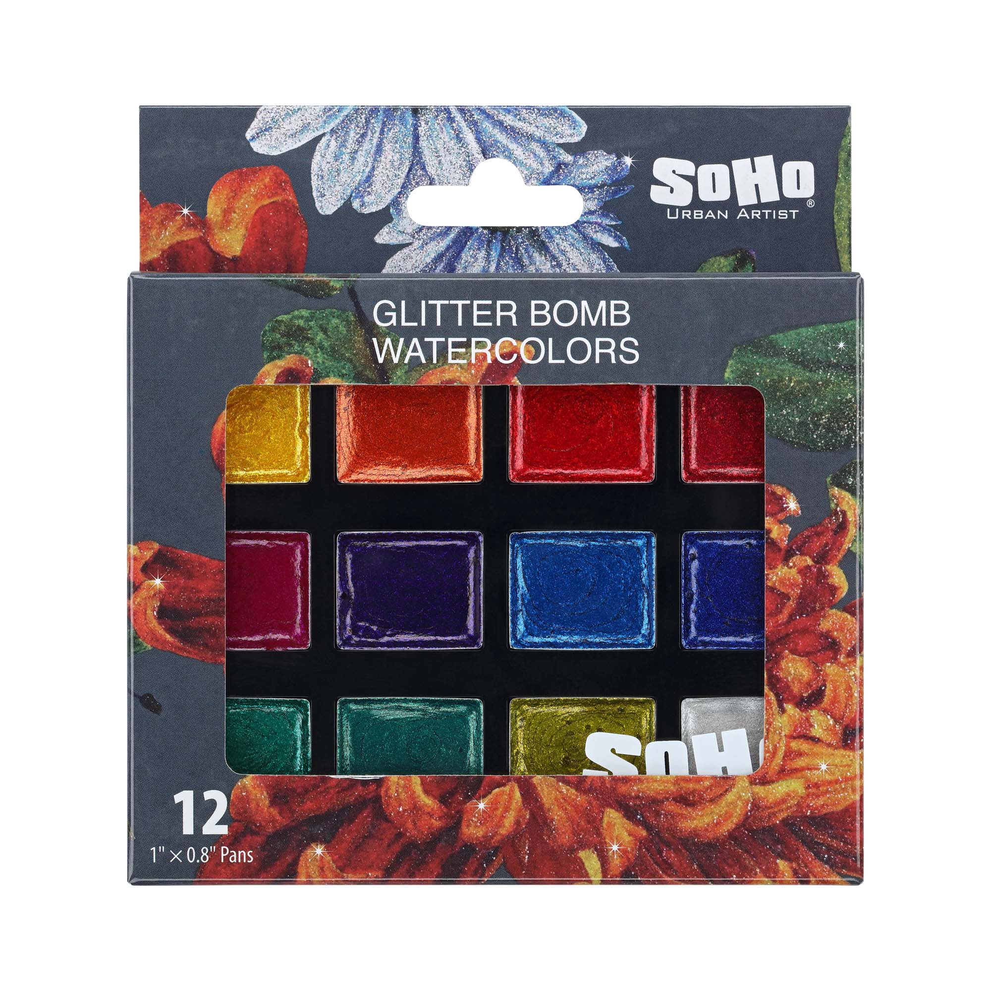 SoHo Urban Artist Glitter Bomb Watercolor Paints - 12 Glitter ...