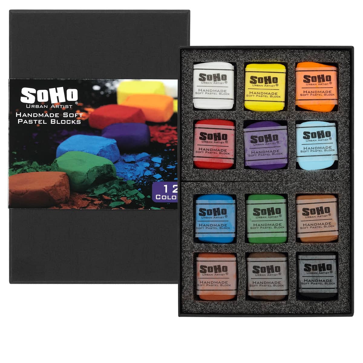 SoHo Urban Artist Handmade Soft Pastel Blocks - Assorted Set of 12 ...