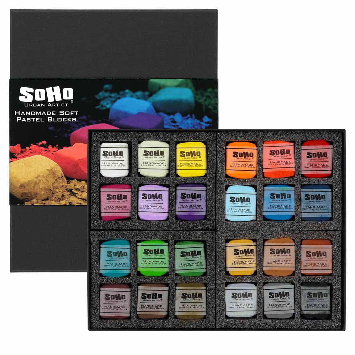 SoHo Urban Artist Handmade Soft Pastel Blocks - Assorted Set of 24 ...
