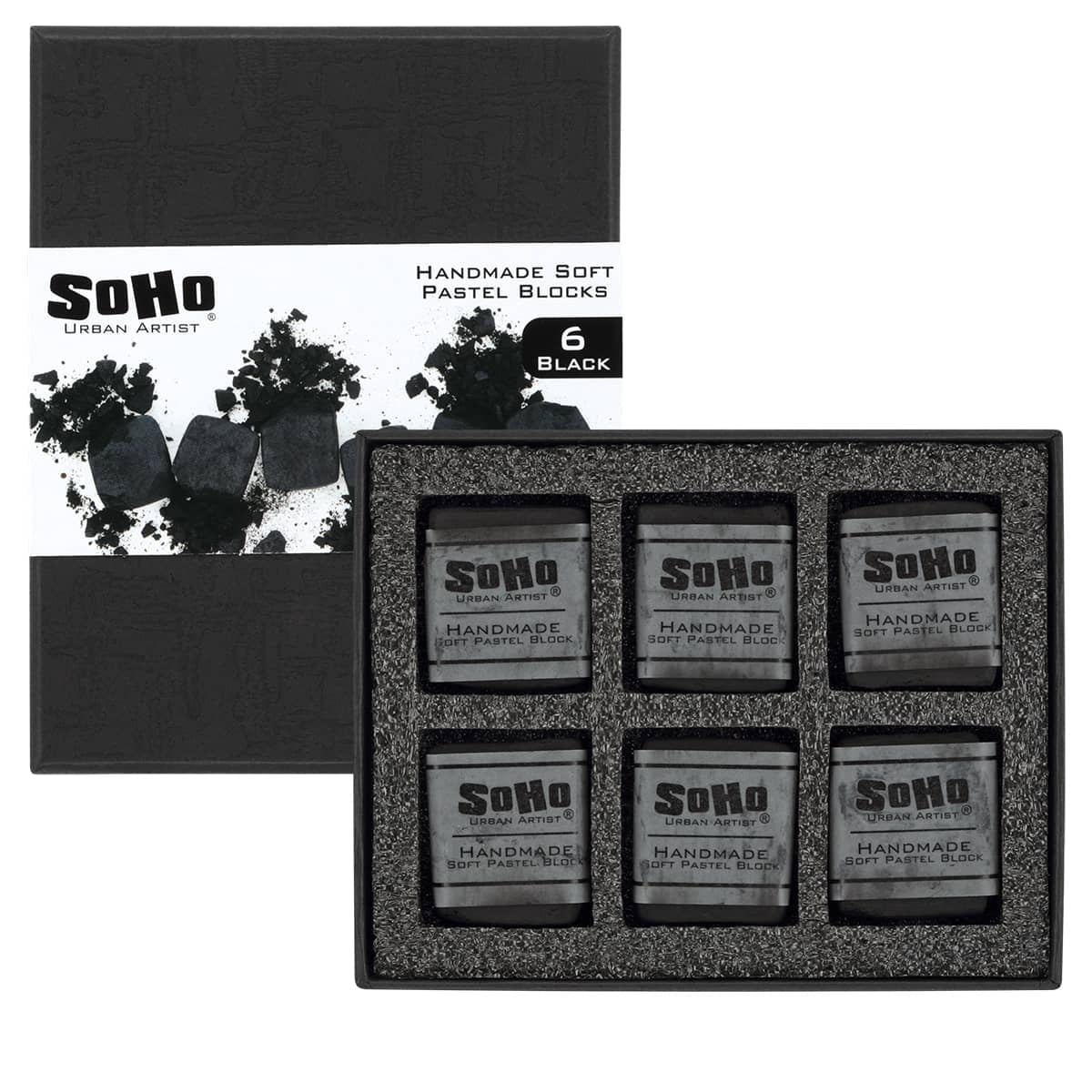 SoHo Urban Artist Handmade Soft Pastel Blocks - Black Set of 6 ...