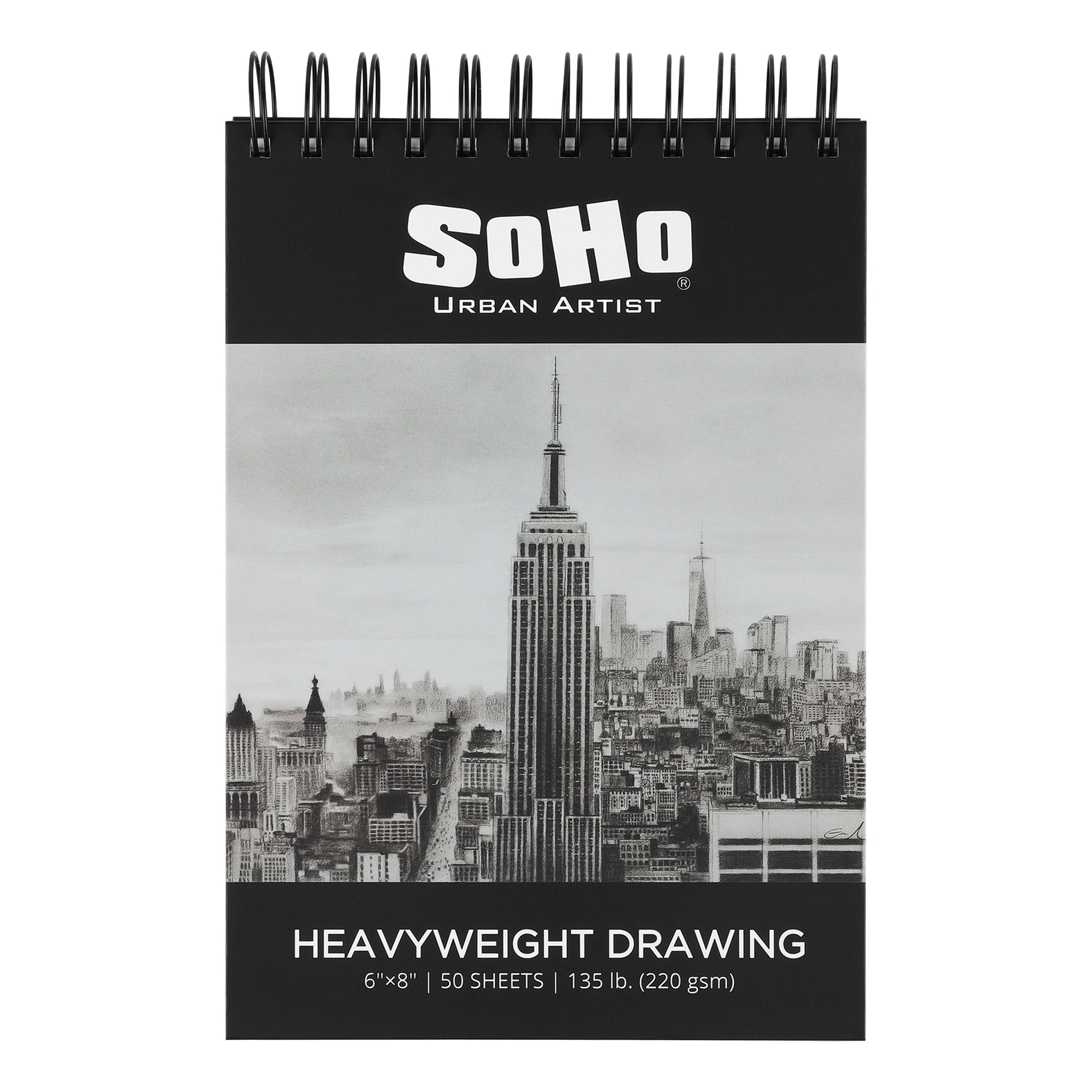 SoHo Urban Artist Hardcover Drawing Pad 6x8" - 135 lb. (220gsm), 50 ...