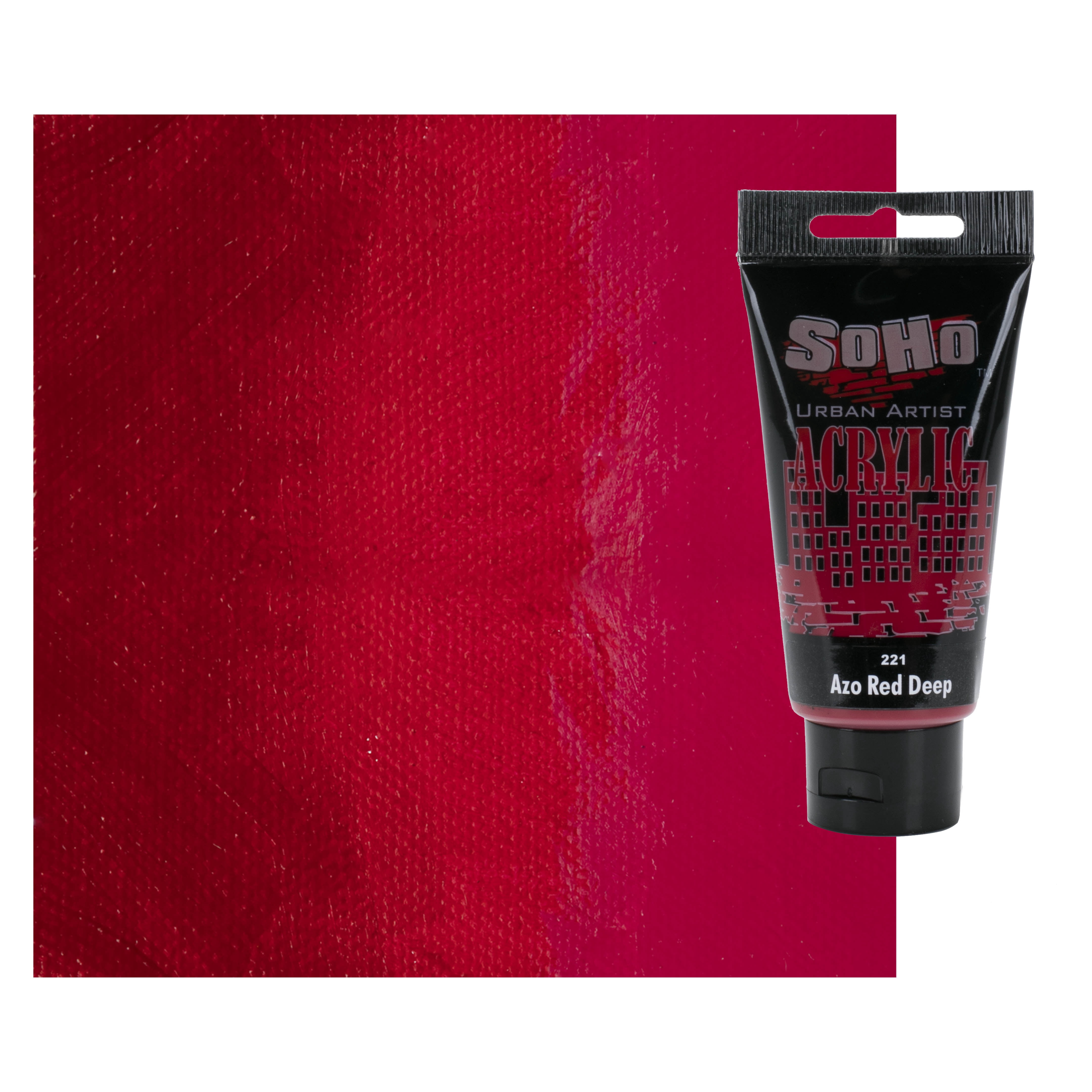 SoHo Urban Artist Heavy Body Acrylic Paint - 75 ml Tube - Azo Red Deep ...