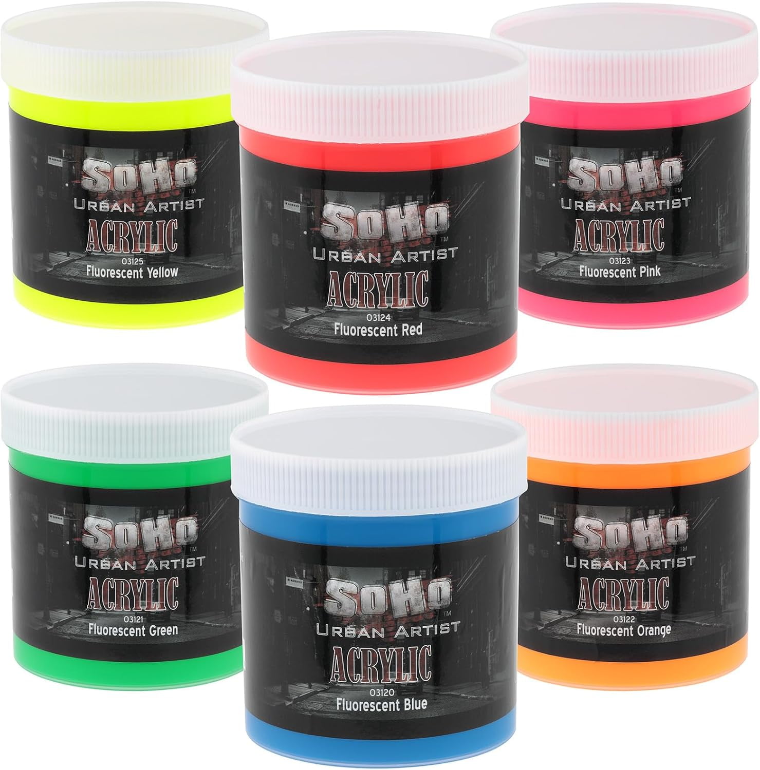 SoHo Urban Artist Heavy Body Acrylic Paint - Set of 6-500mL ...