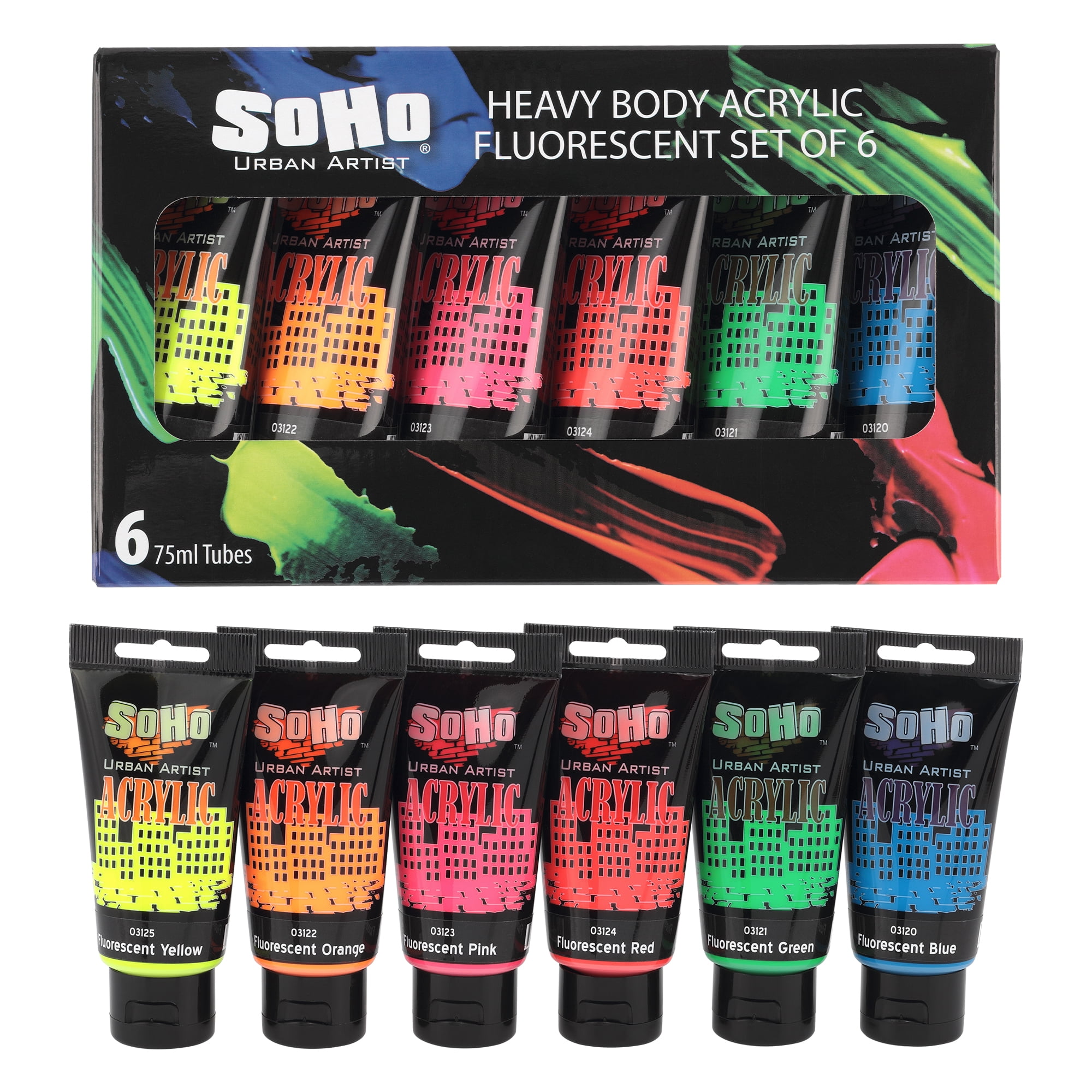 SoHo Urban Artist Heavy Body Acrylic Paint - Set of 6 - 75mL ...