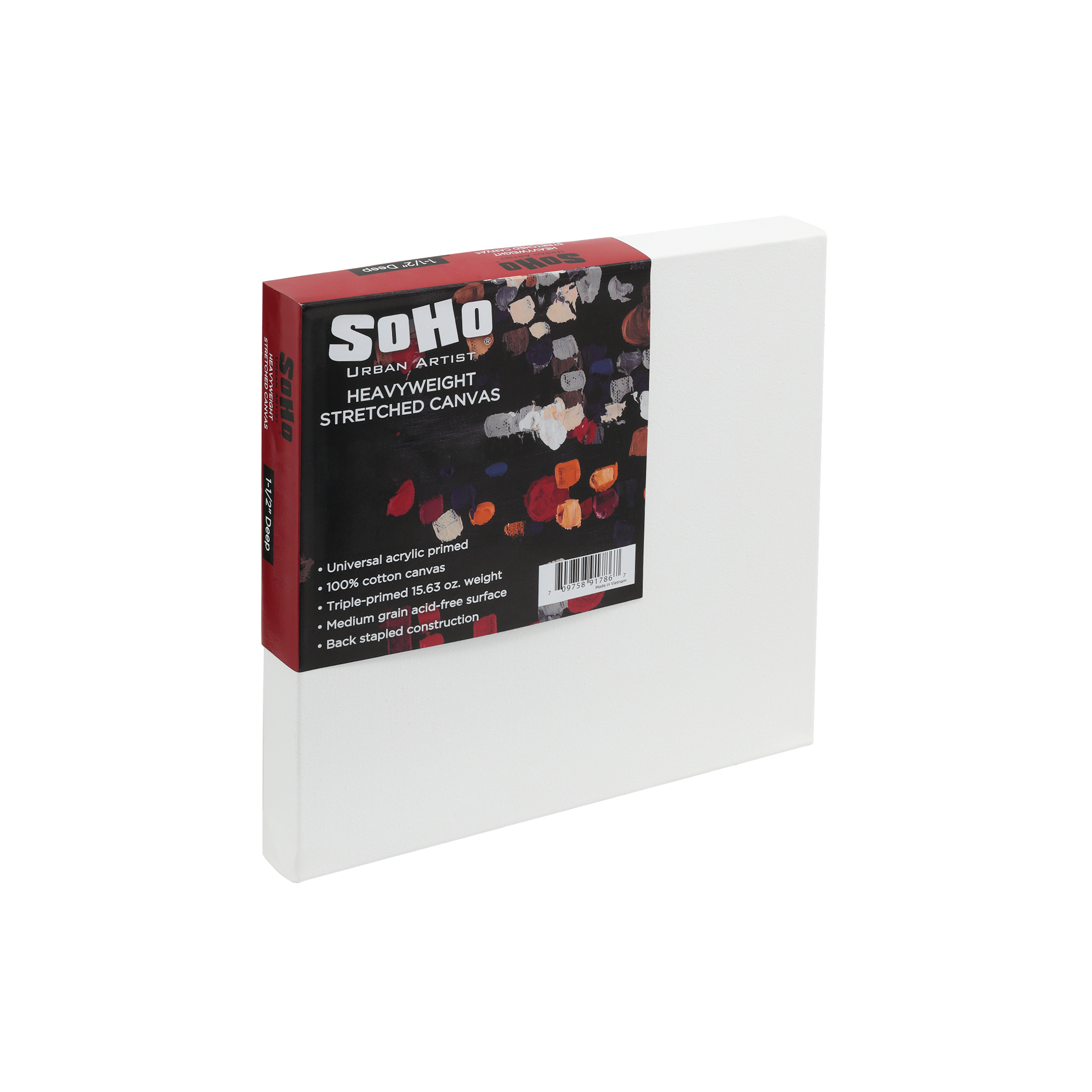 SoHo Urban Artist Heavyweight 10x10" Stretched Cotton Canvas 1.5" Deep ...