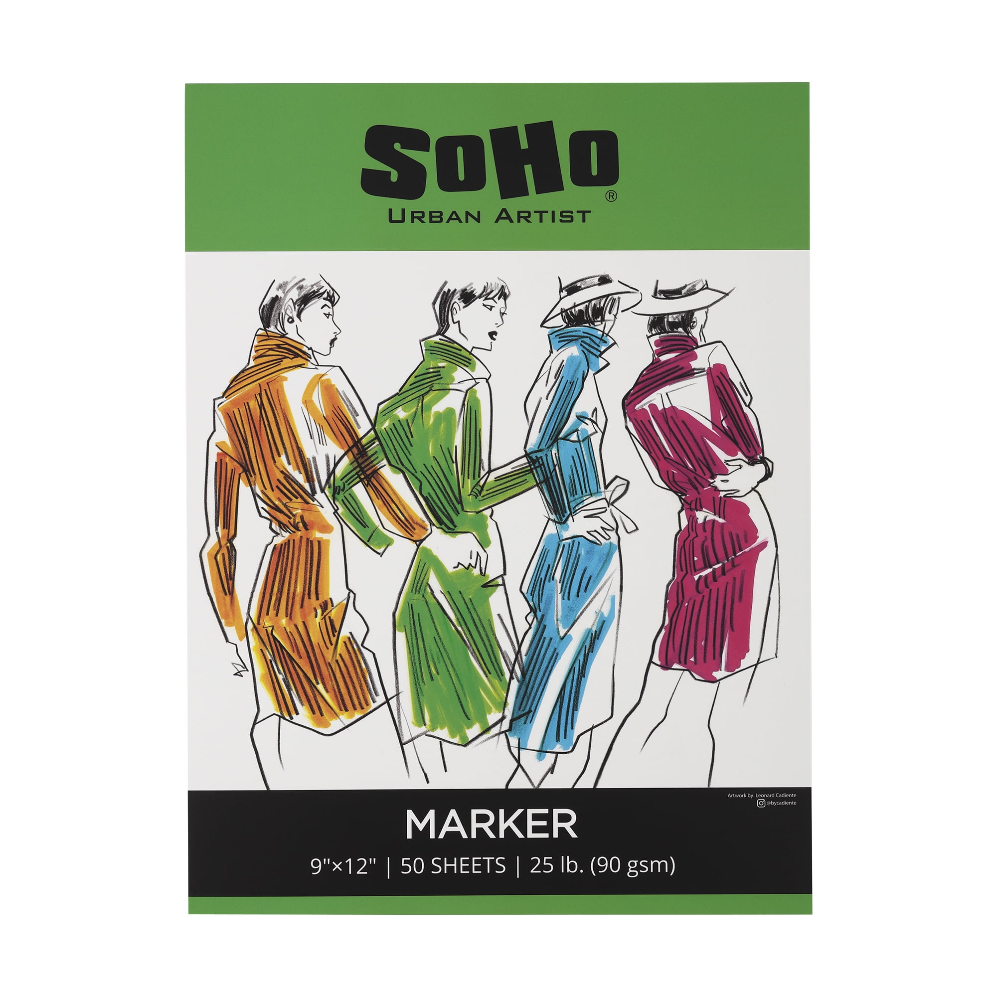 SoHo Marker Paper Pad 9"x12", 50 Sheets - 24 lb (90gsm) Smooth ...