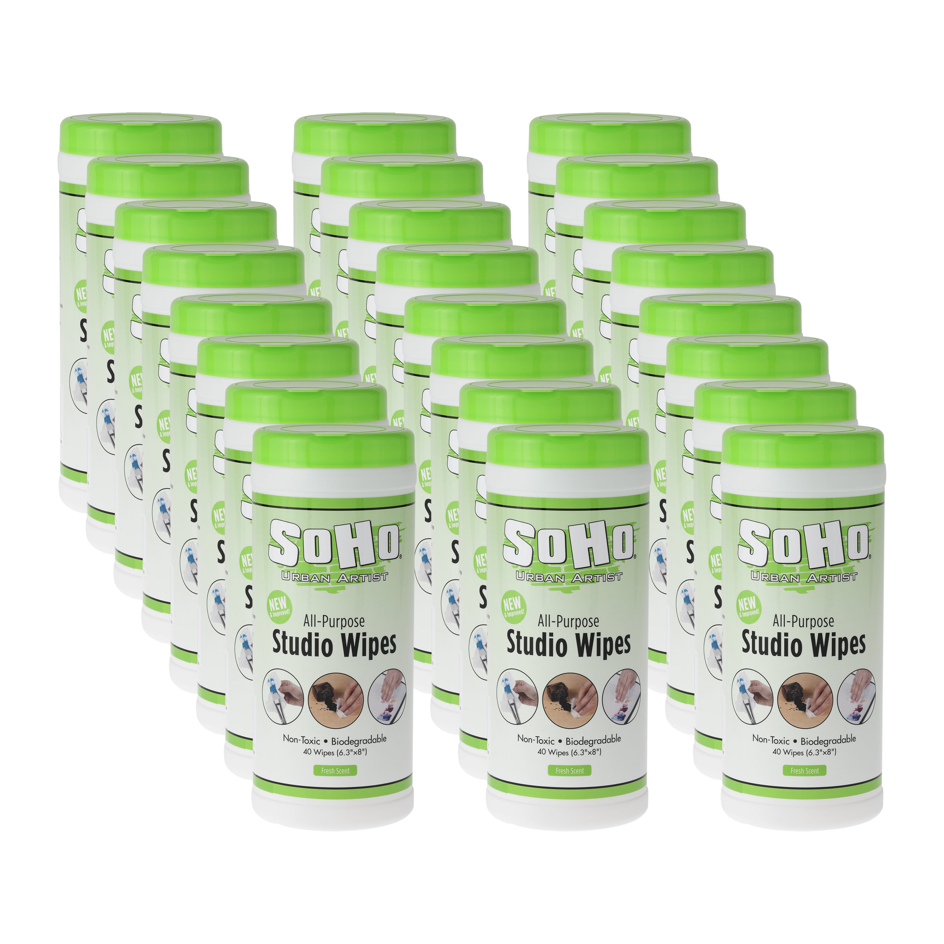 SoHo Urban Artist Multi-Surface Wipes, 960 Count, 24 Canisters, Non ...