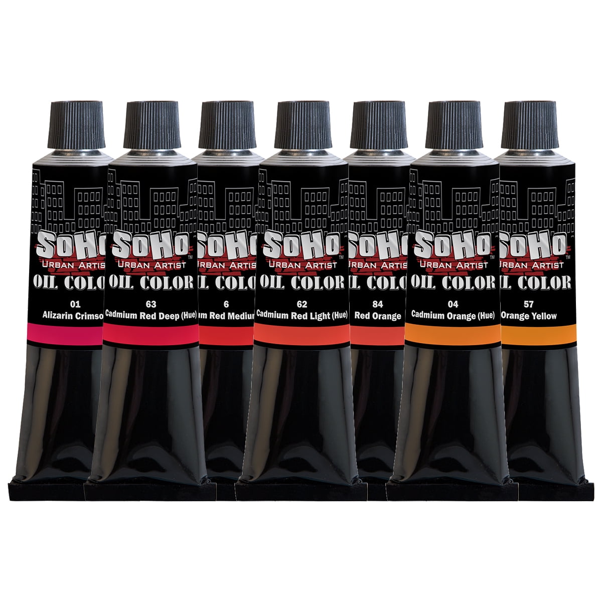 SoHo Urban Artist Oil Paint Reds Set of 7 - 170 mL Tubes, Triple-Milled ...