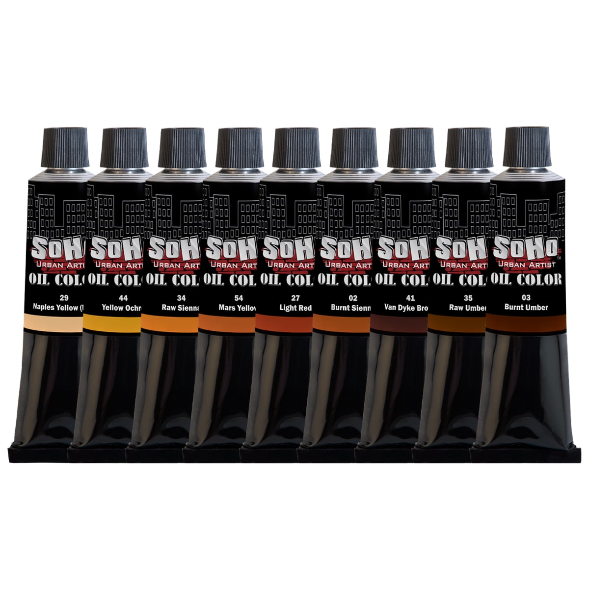 Soho Urban Artist Oil Paint Earth Colors Set of 9 - 170mL Tubes, Triple ...