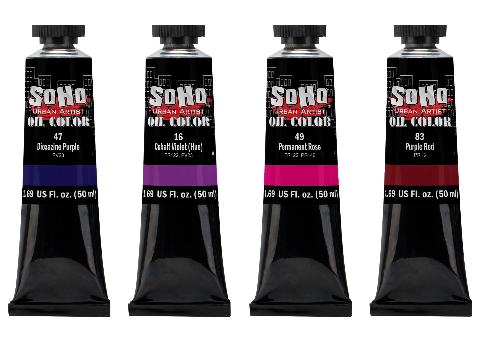 SoHo Urban Artist Oil Color Paint Color Set of 4 - Best Valued Oil ...