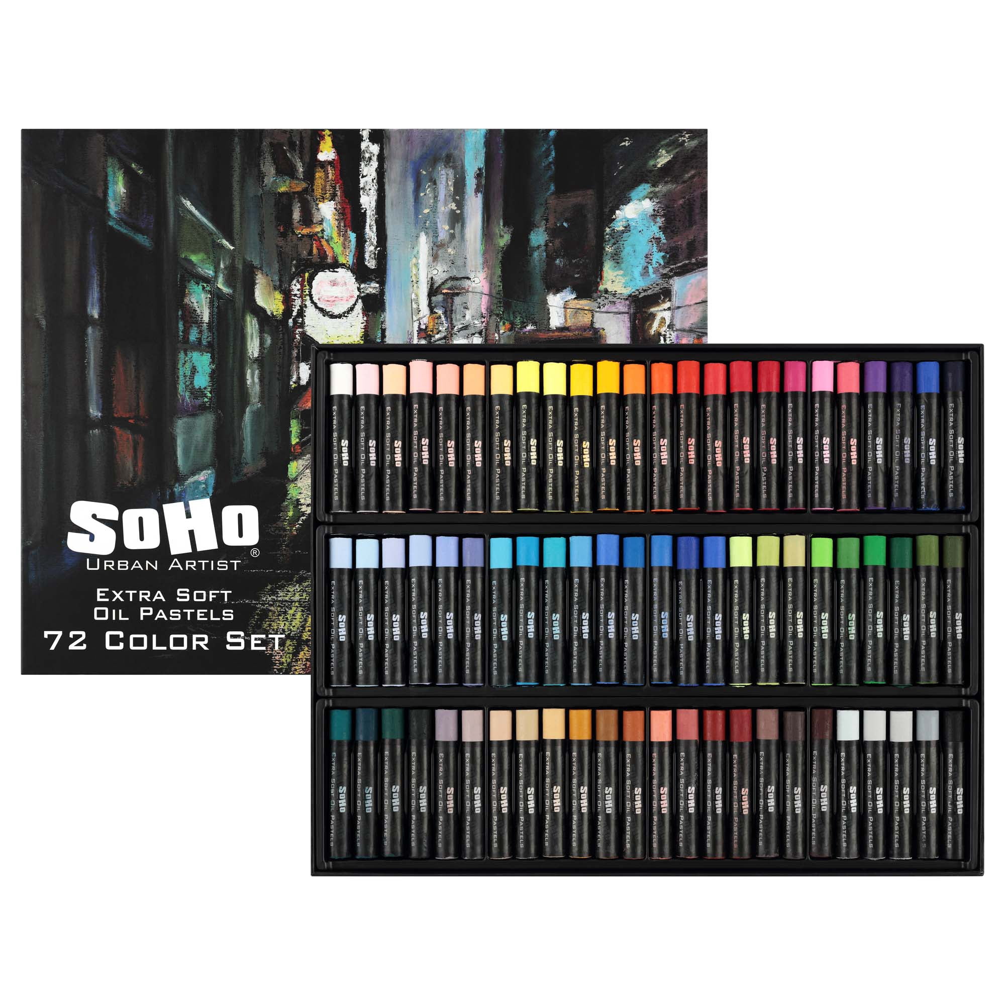 SoHo Urban Artist Oil Pastels Set of 72 - Extra Soft, Blendable, Highly ...