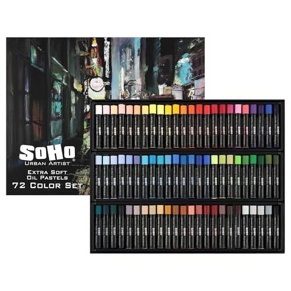 SoHo Urban Artist Oil Pastels Set of 72 - Extra Soft, Blendable, Highly Pigmented and Vibrant ...