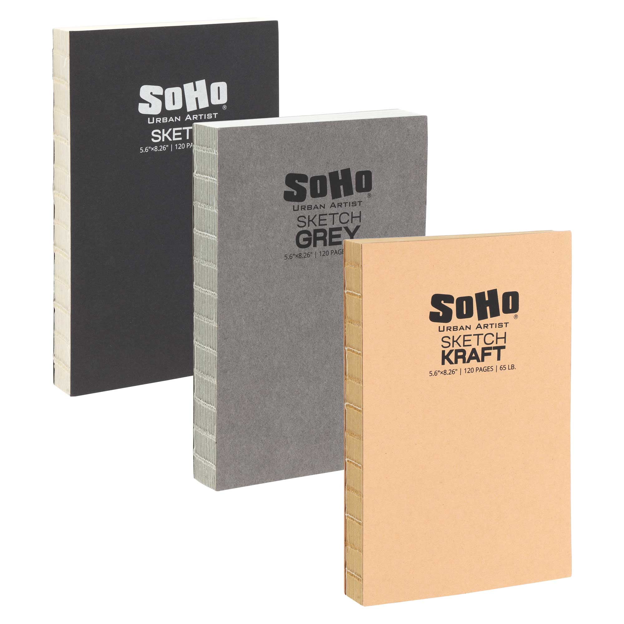 SoHo Urban Artist Open Bound Sketch Pads - Open Coptic Bound Sketch ...