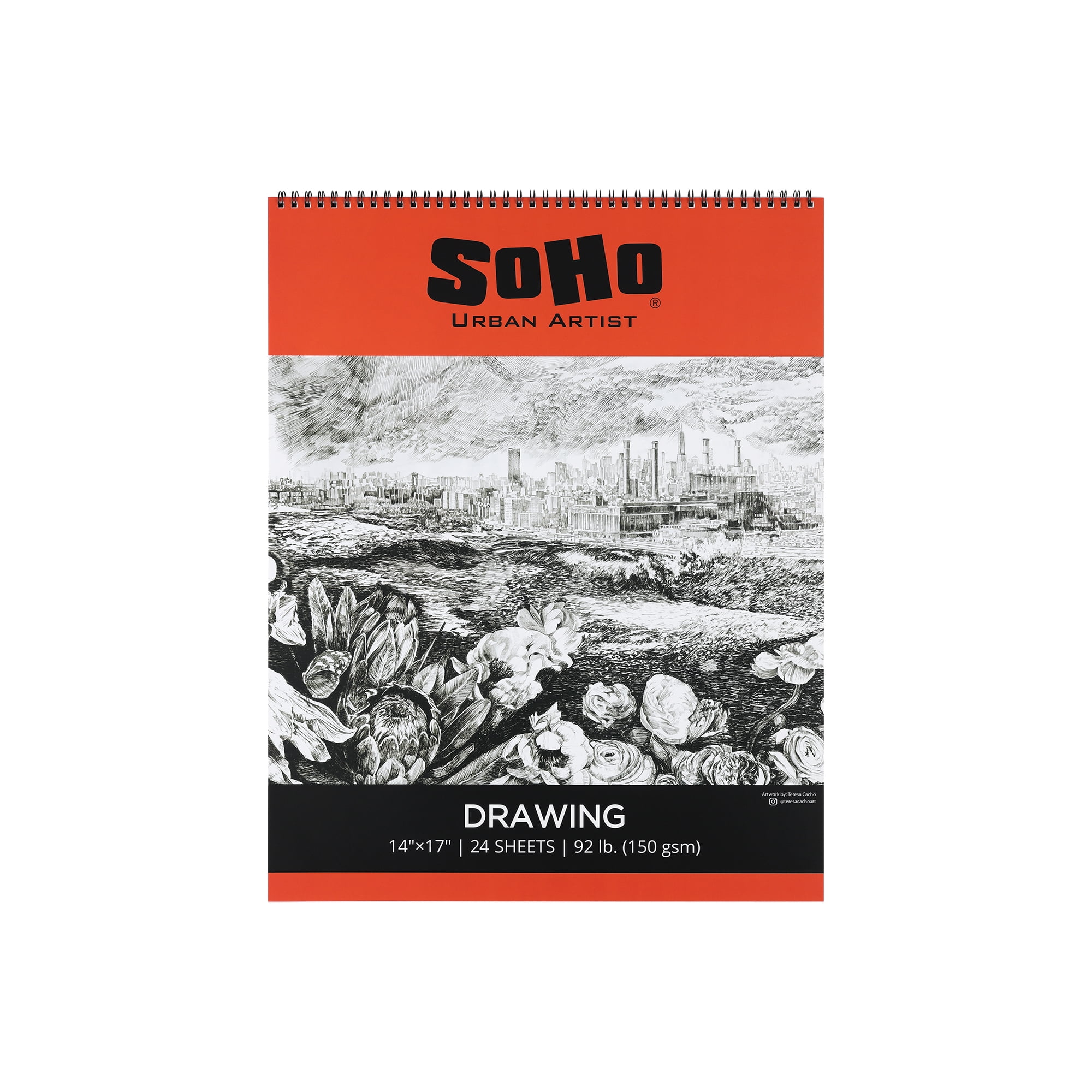 SoHo Urban Artist Softcover Drawing Pad 14x17" - 92 lb. (150gsm), 24 ...