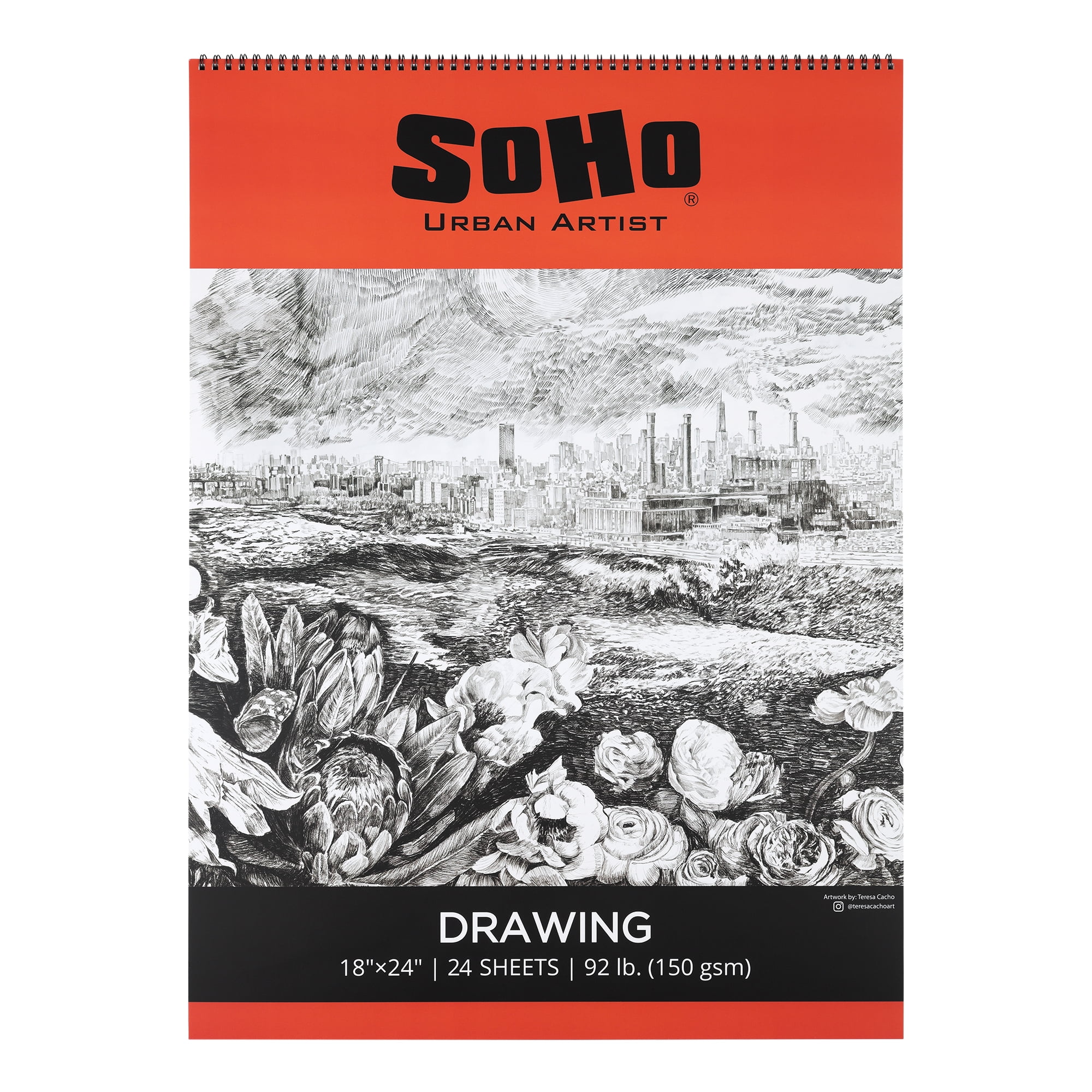SoHo Urban Artist Softcover Drawing Pad 18x24" - 92 lb. (150gsm), 24 ...