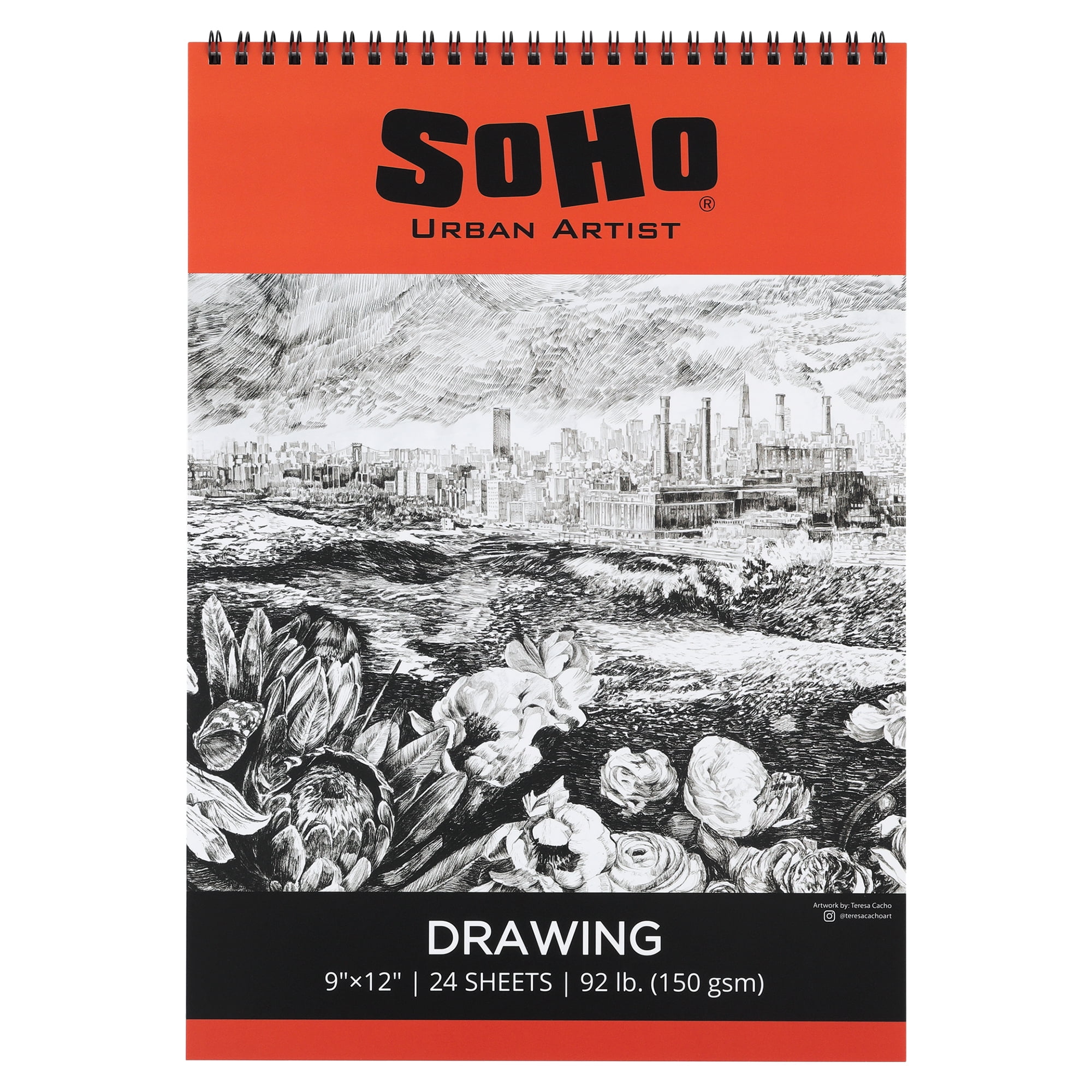 SoHo Urban Artist Softcover Drawing Pad 9x12" - 92 lb. (150gsm), 24 ...