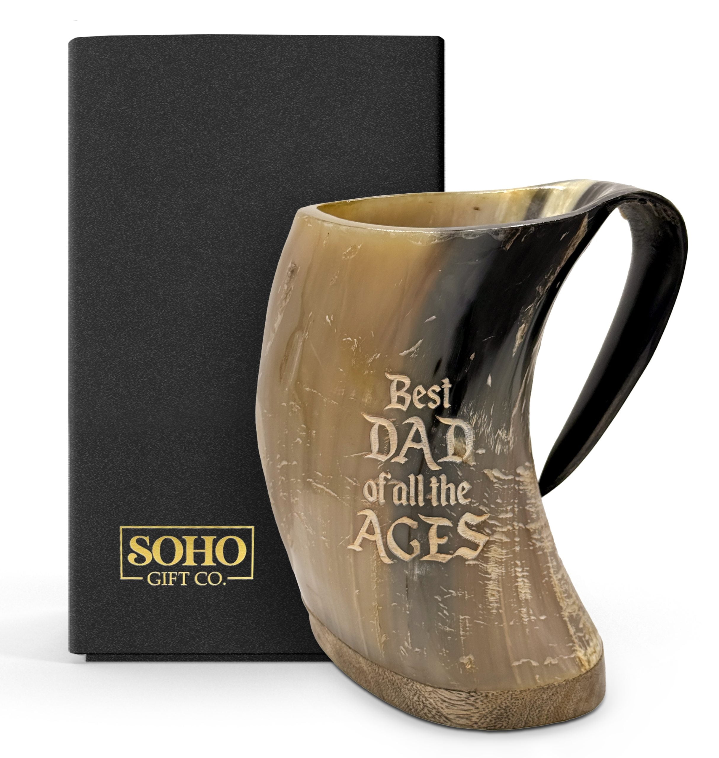SoHo Viking Horn Mug, Authentic Ox 16oz Drinking Cup for Ale/Beer ...