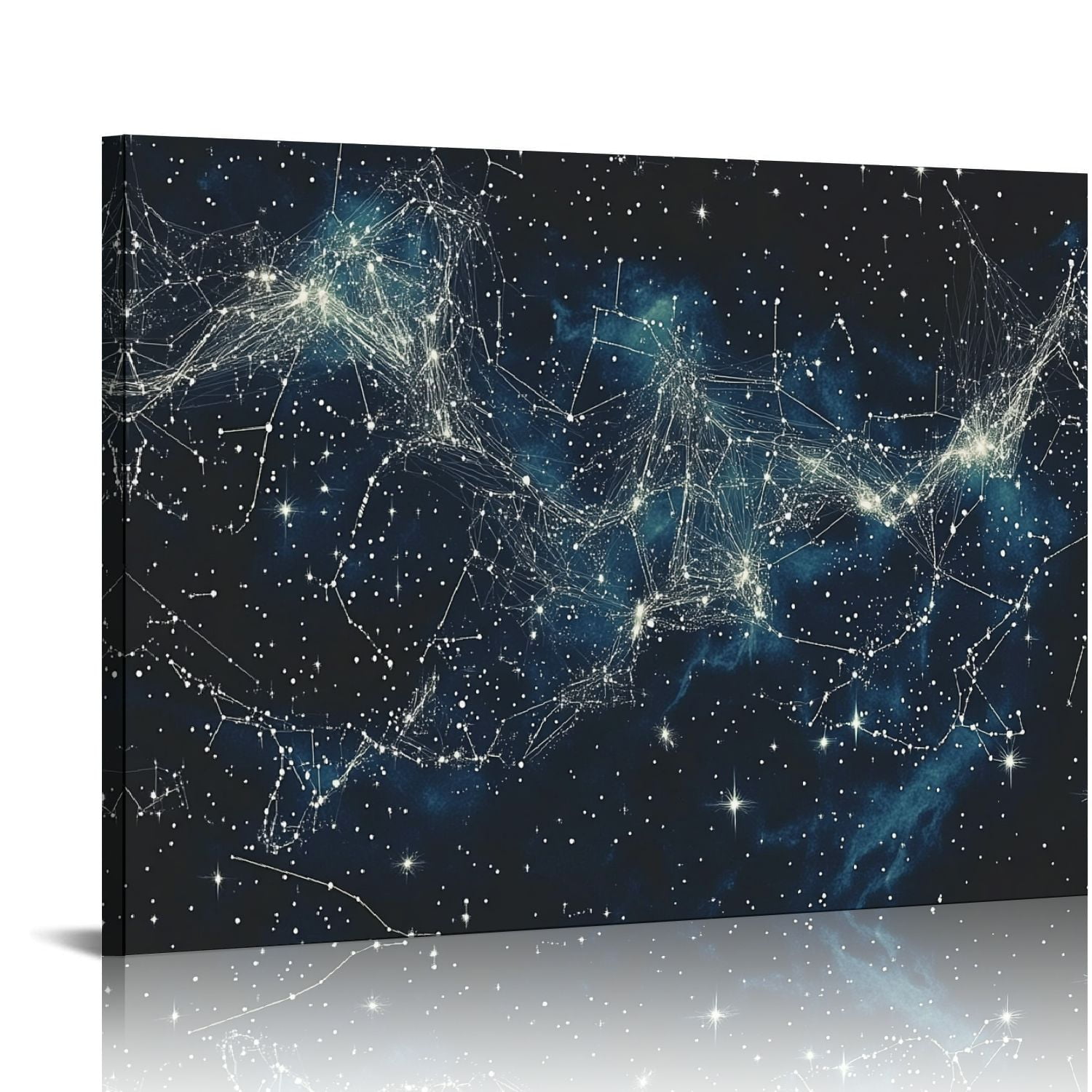 SoaHome Cosmic Constellations Glowing Silver Night Sky Canvas Print for ...