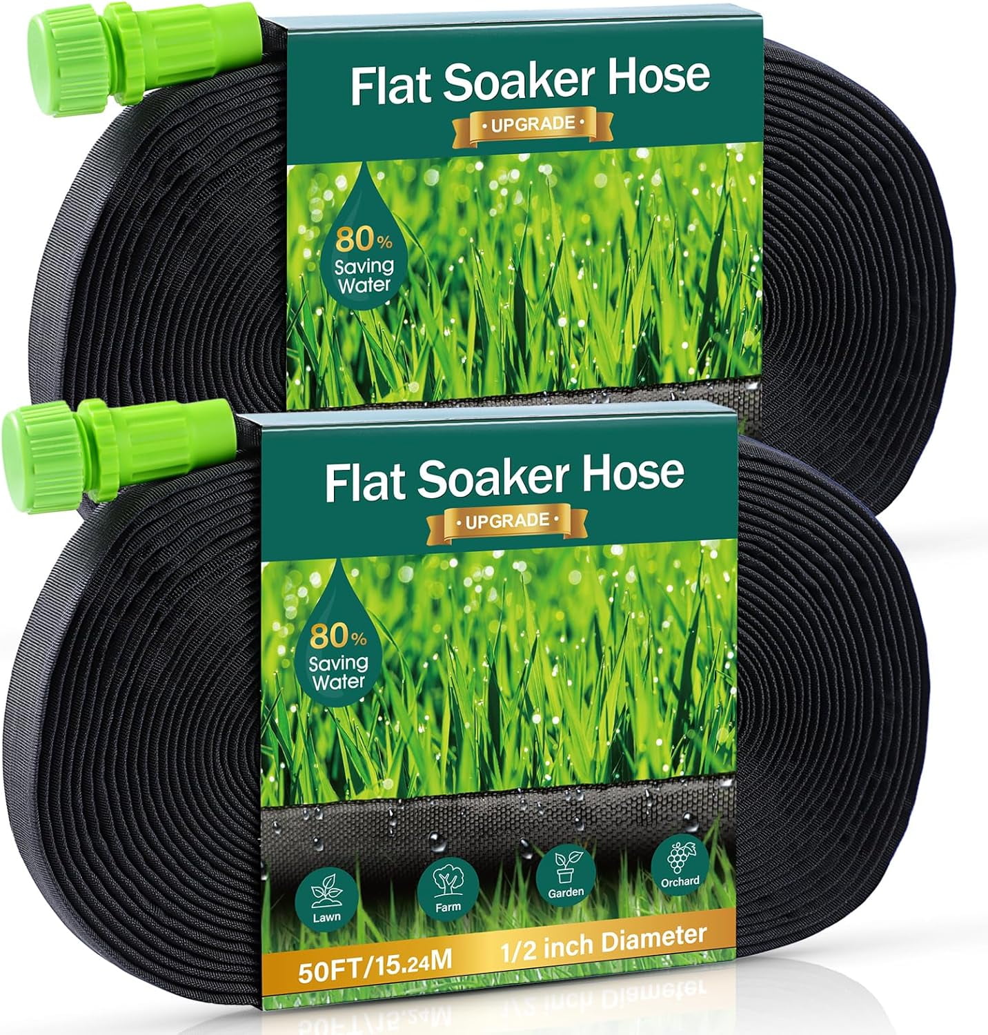 Soaker Hose - Flat Soaker Hose 100 FT for Garden Beds, Garden Soaker ...