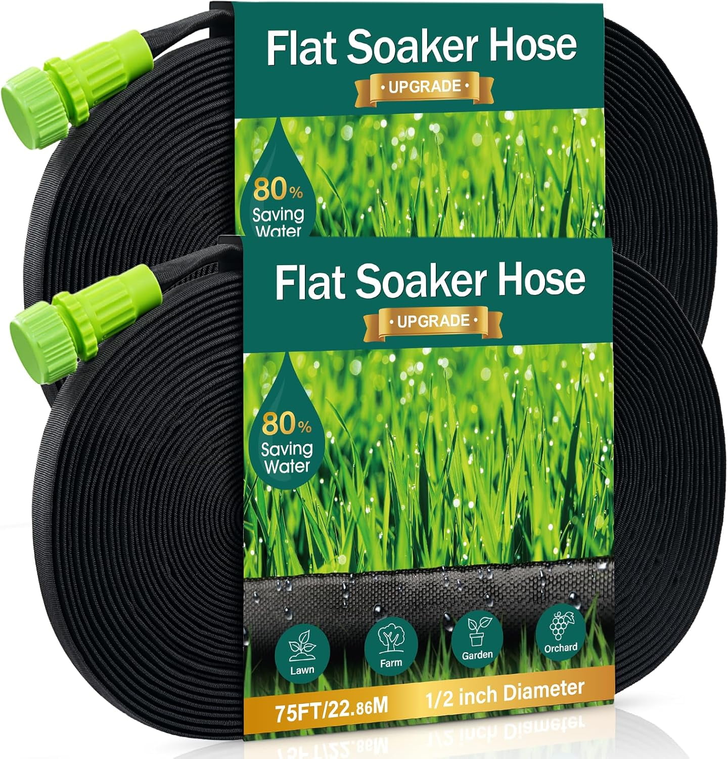 Soaker Hose - Flat Soaker Hose 150 FT for Garden Beds, Garden Soaker ...